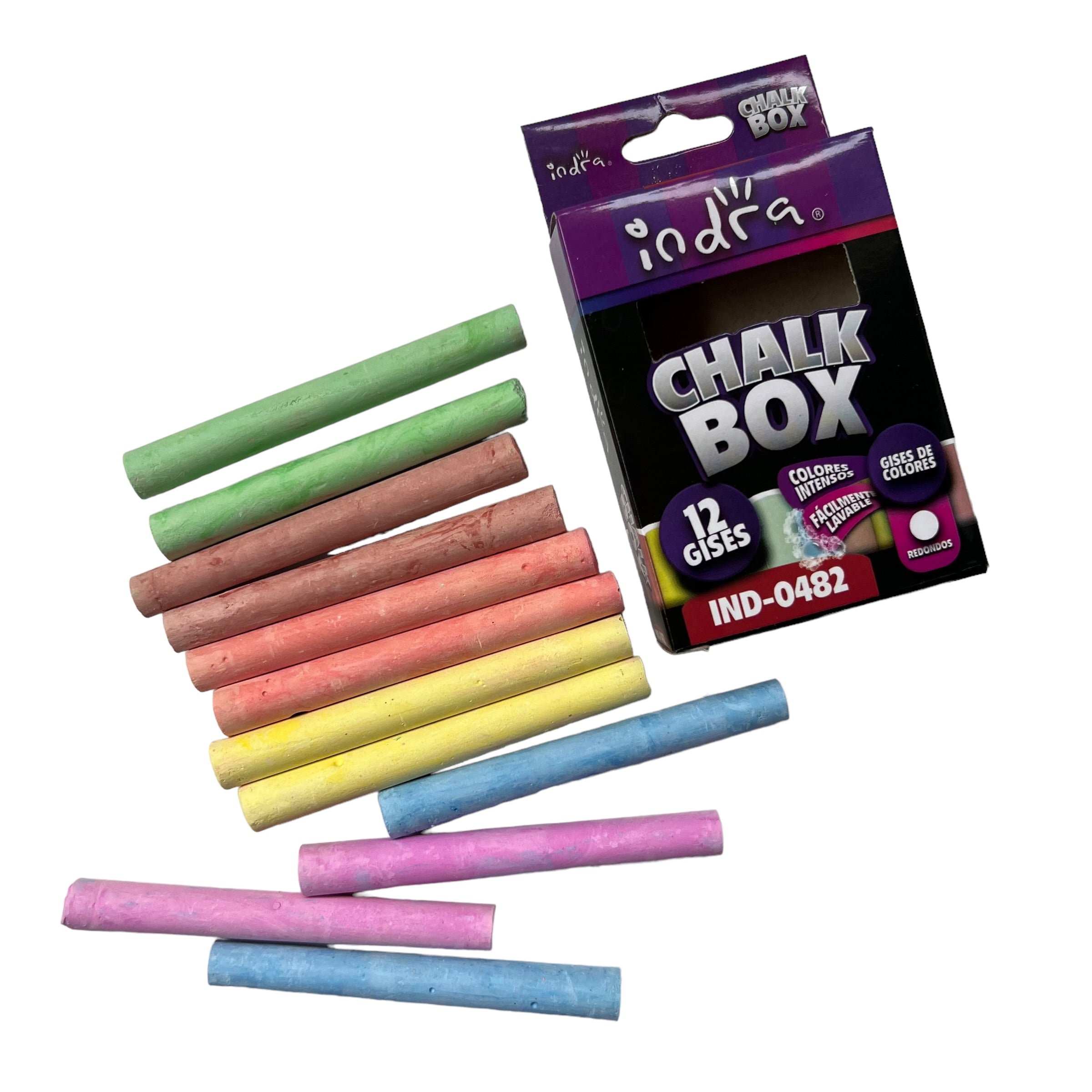 Gises de colores 12 piezas ChalkBOX Indra – IMAGIQ